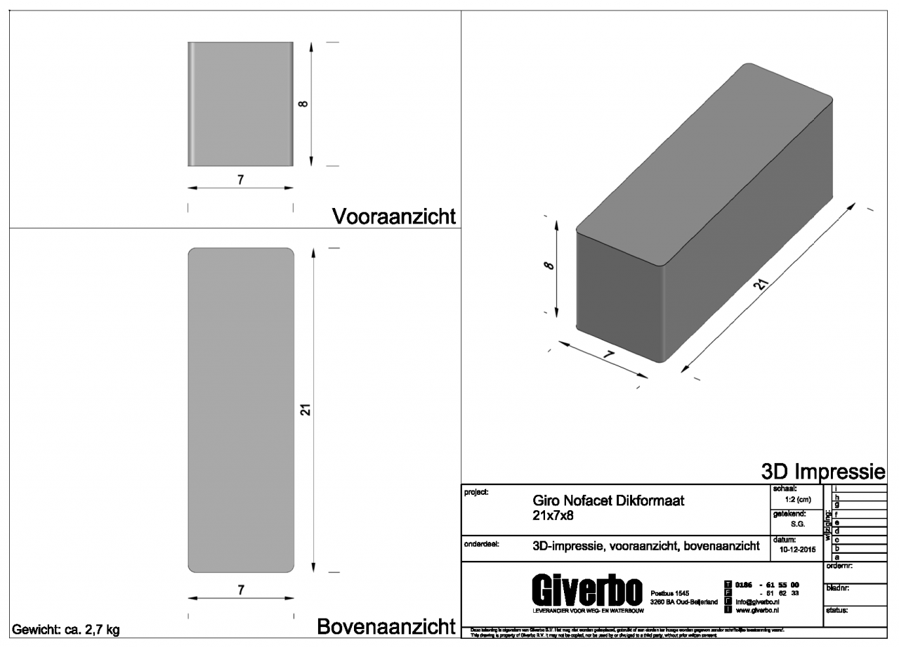 Waalformaat Afmeting